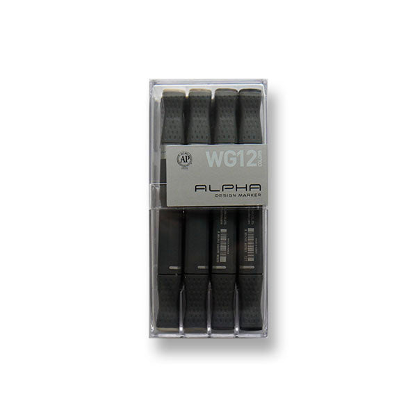 Alpha Design Marker 12-Color Set Warm Gray – Craft Carrot