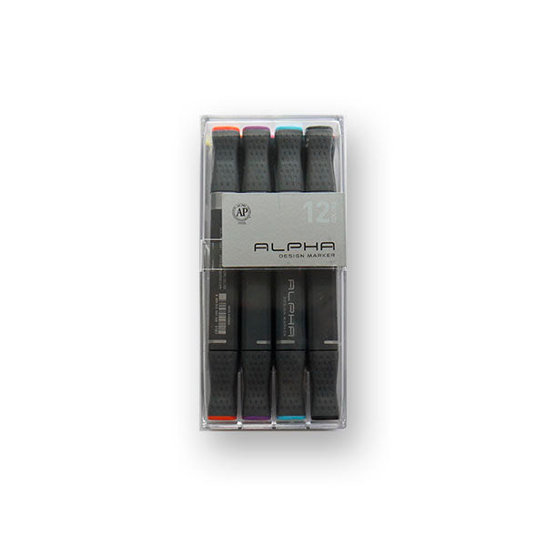Alpha Design Marker 12-Color Set Basic – Craft Carrot